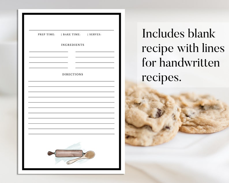 Half Size Mixer Recipe Template Printable Mini Recipe Book | Etsy