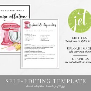 Pink Mixer Recipe Book Printable Family Recipe Cookbook - Etsy