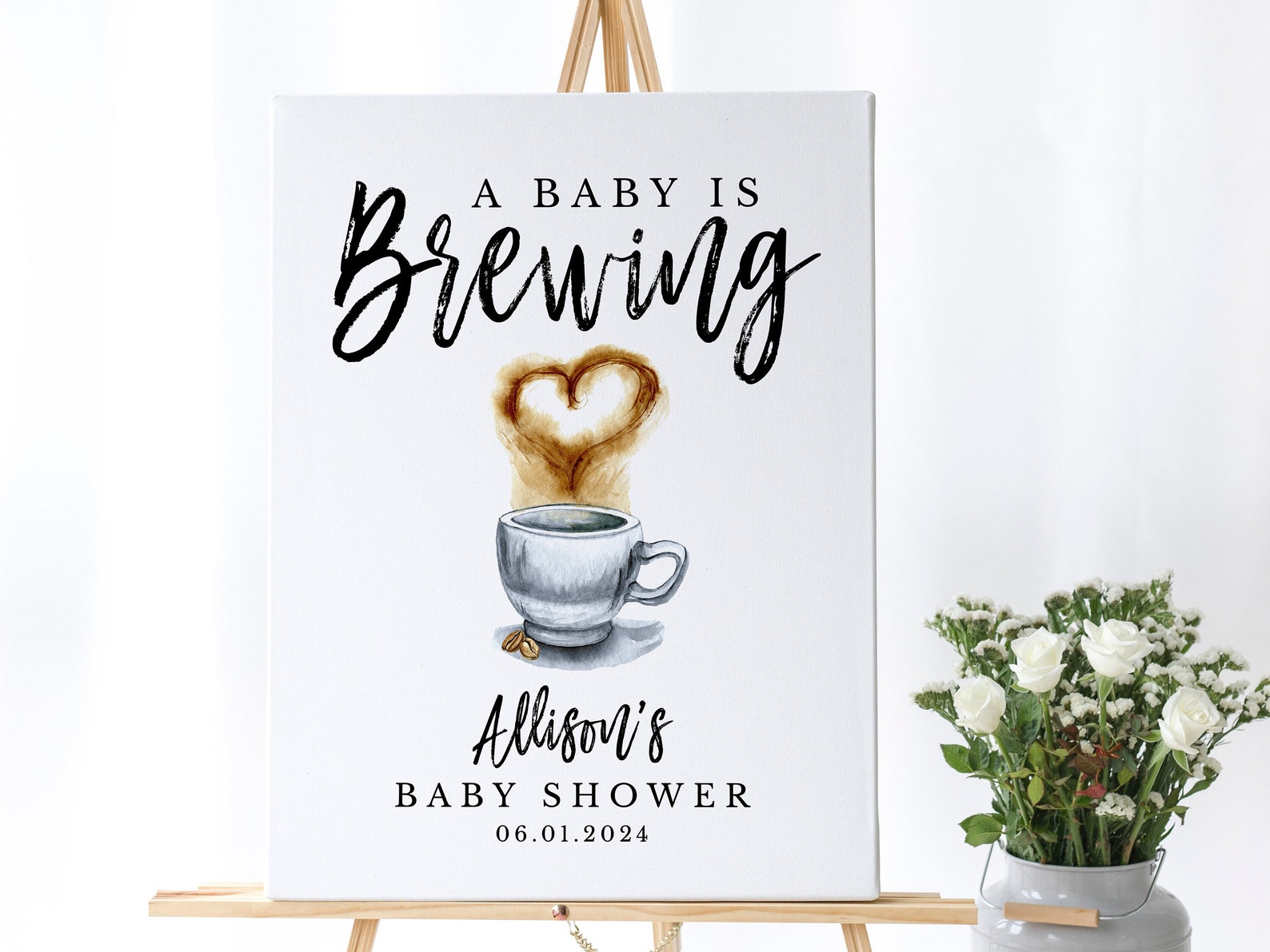 A Baby is Brewing Baby Shower Welcome Sign Template Printable - Etsy