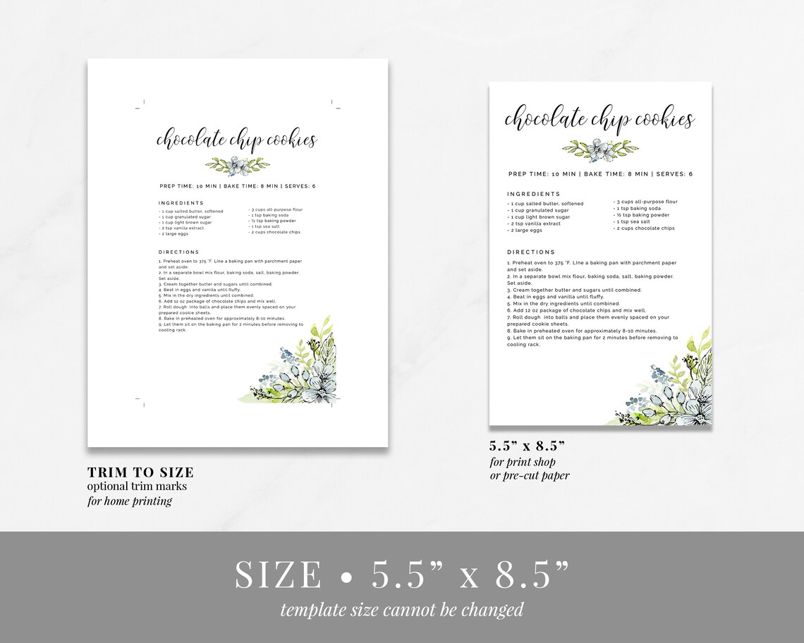 Mini Recipe Book Template Printable Mini Recipe Planner | Etsy