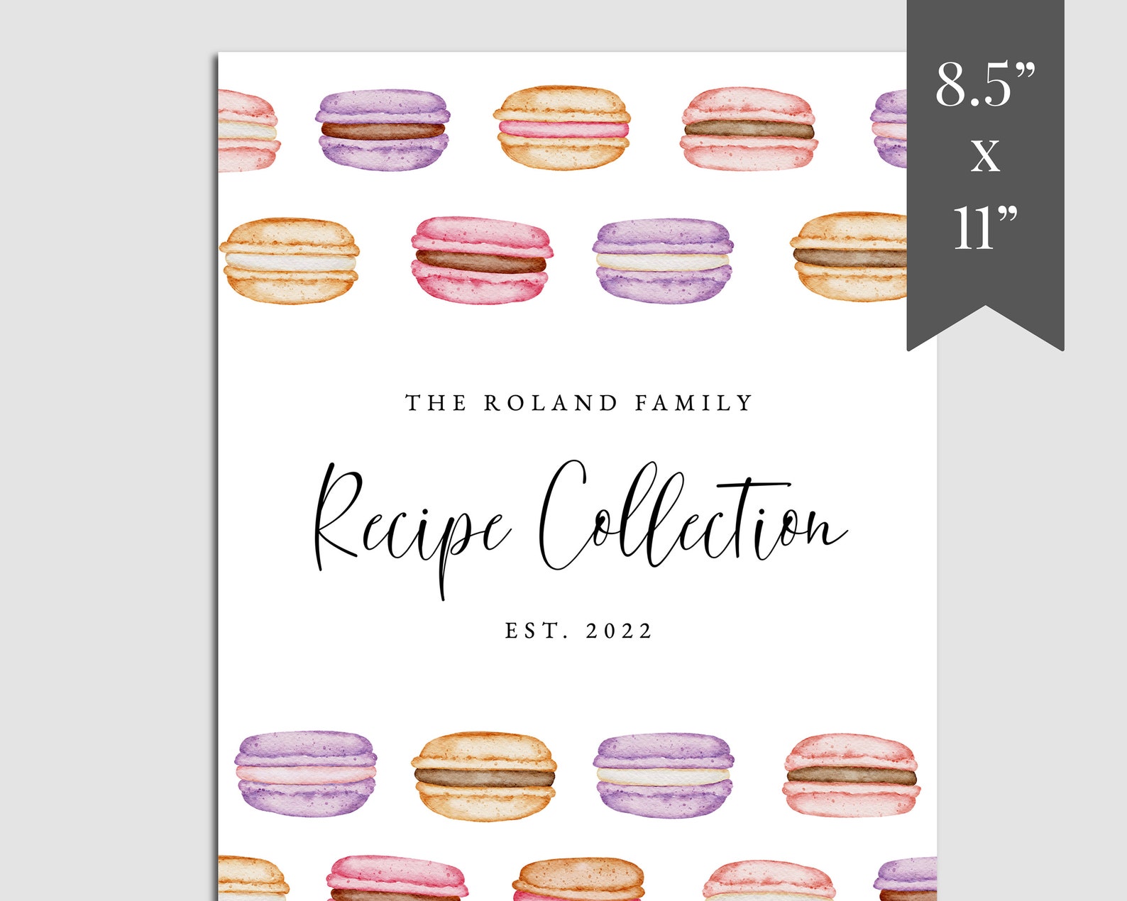 French Macaron Recipe Book Template Printable Recipe Binder - Etsy