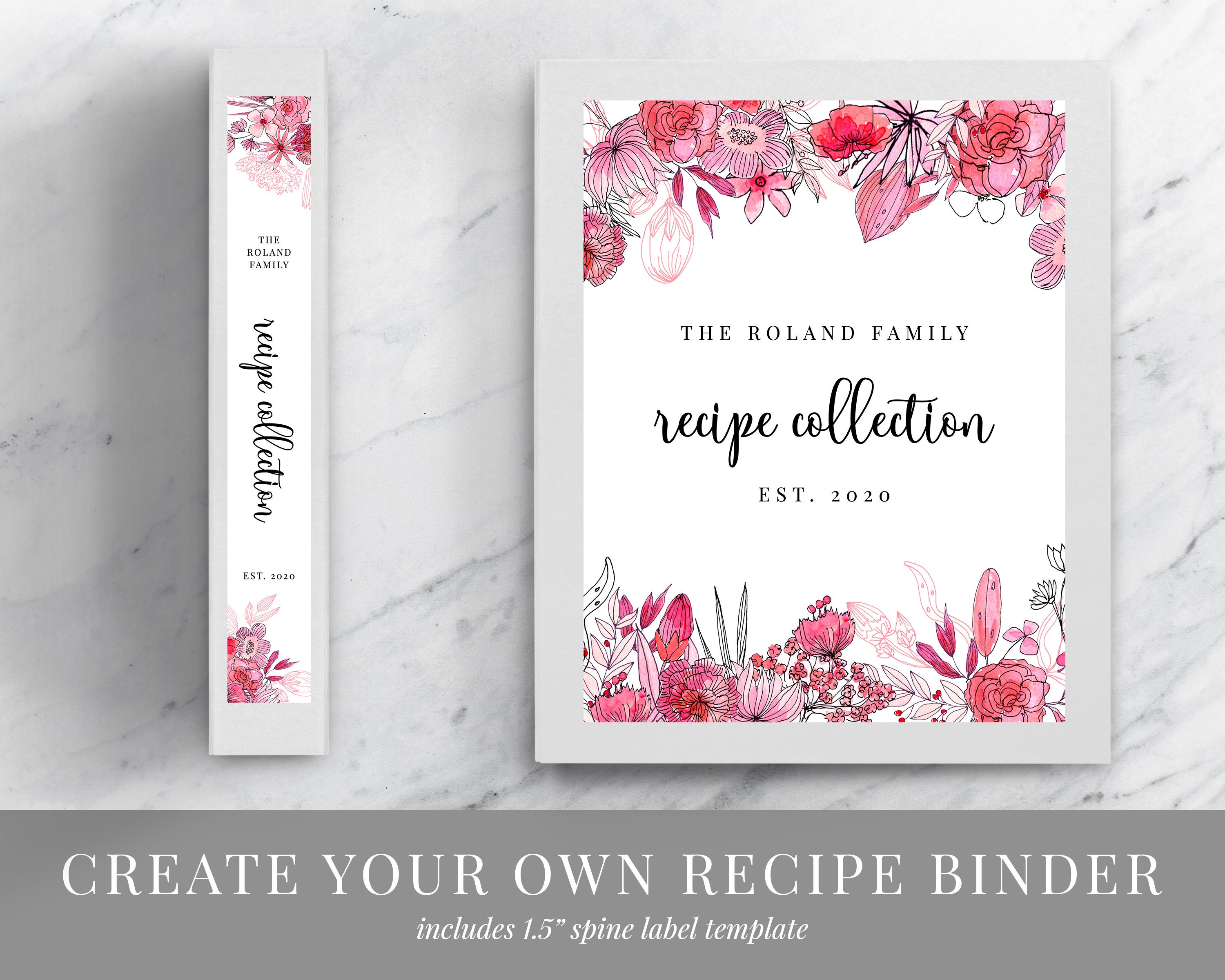 Printable Recipe Binder Template Printable Recipe Organizer | Etsy