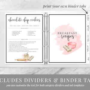 Red Mixer Recipe Book Printable, DIY Recipe Template Download ...