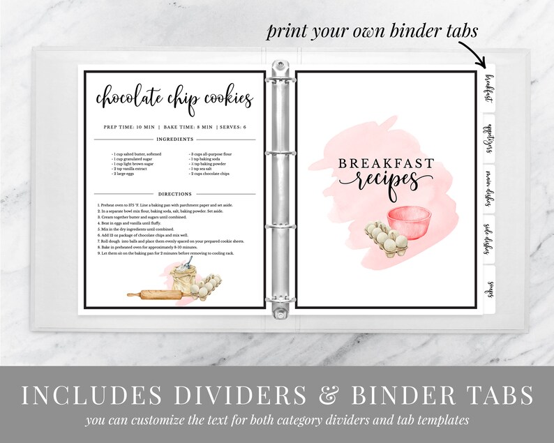 Red Mixer Recipe Book Printable, DIY Recipe Template Download ...
