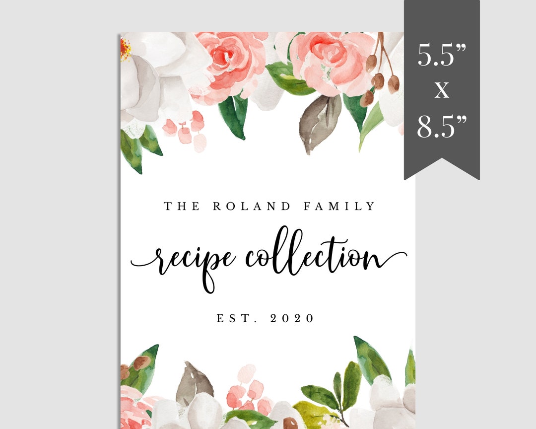 Mini Half Size Recipe Book Template, Printable Mini Recipe Template for ...