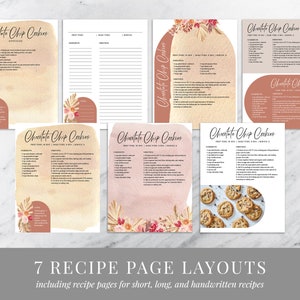 Boho Pampas Grass Recipe Book Template Download, Printable Cookbook ...