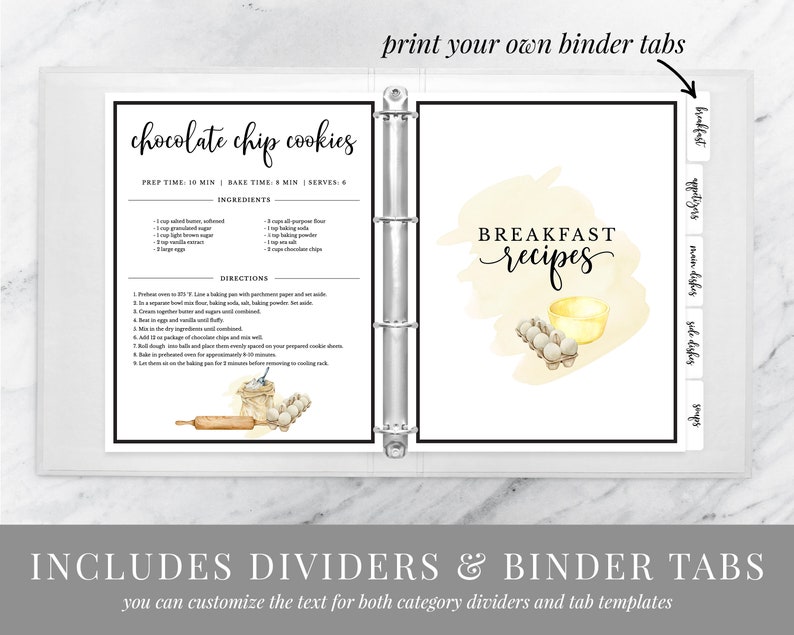 Yellow Mixer Baking Recipe Book Template Printable Recipe - Etsy