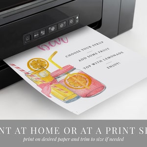 Lemonade Bar Sign Template, Pink Lemonade Baby Shower Lemonade Sign ...