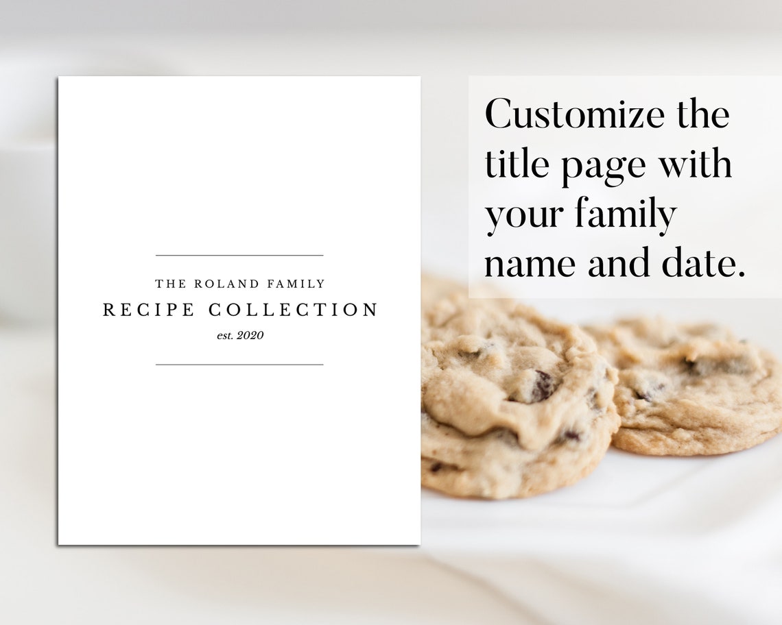 Printable Recipe Book Template Download Cookbook Template | Etsy
