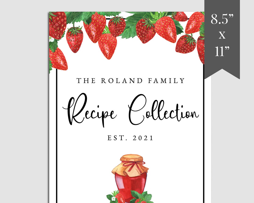 Strawberries Recipe Book Template Strawberry Printable Recipe - Etsy
