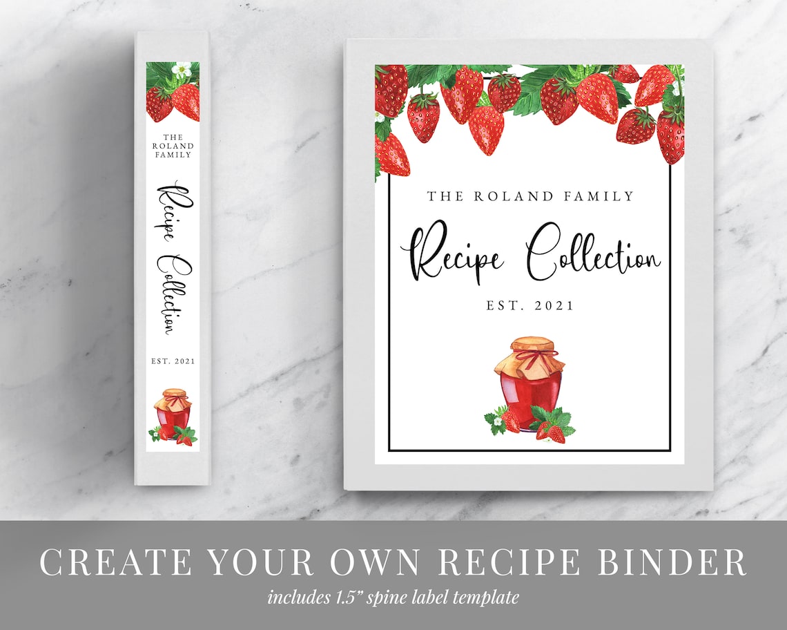 Strawberries Recipe Book Template Strawberry Printable Recipe - Etsy