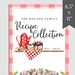 Red Gingham Polka Dot Recipe Book Template, Printable Cookbook Recipe ...