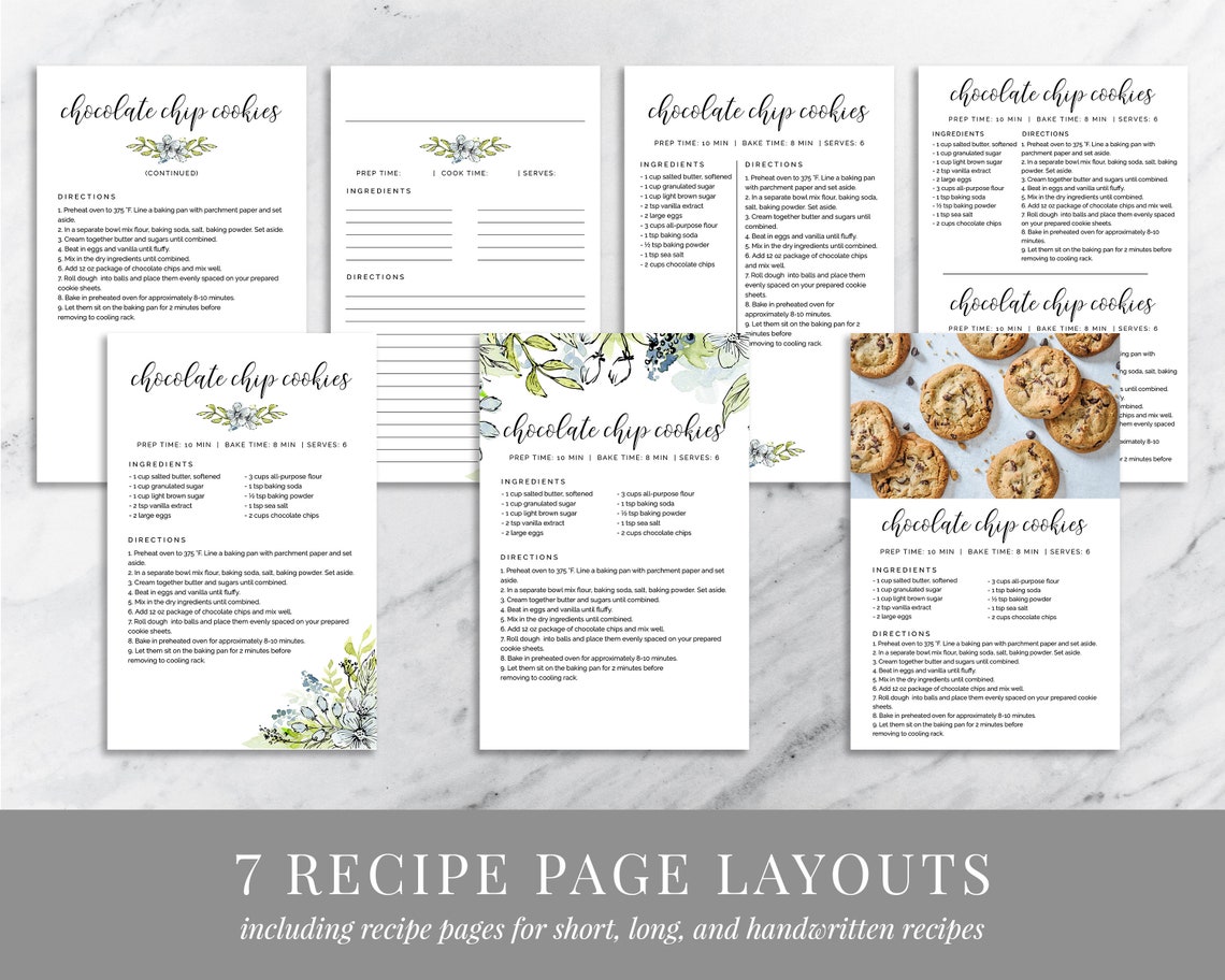 Mini Recipe Book Template Printable Mini Recipe Planner | Etsy
