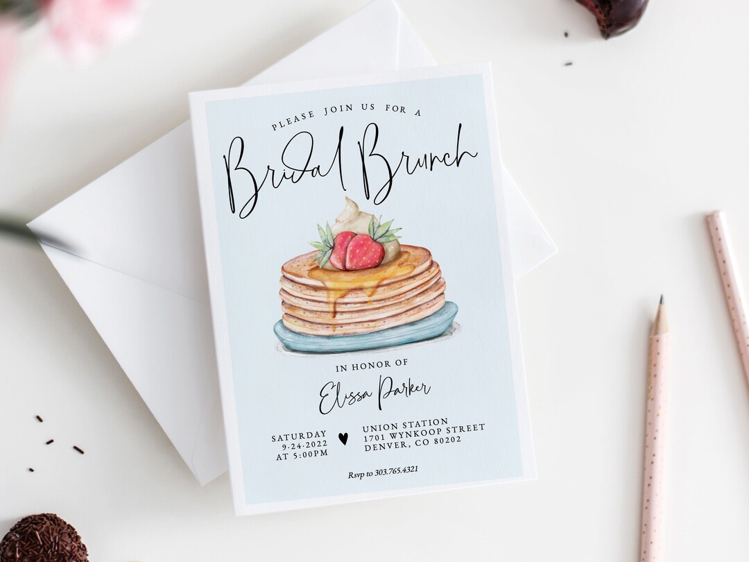 Bridal Brunch Invitation Template, Printable Bridal Shower Pancake ...