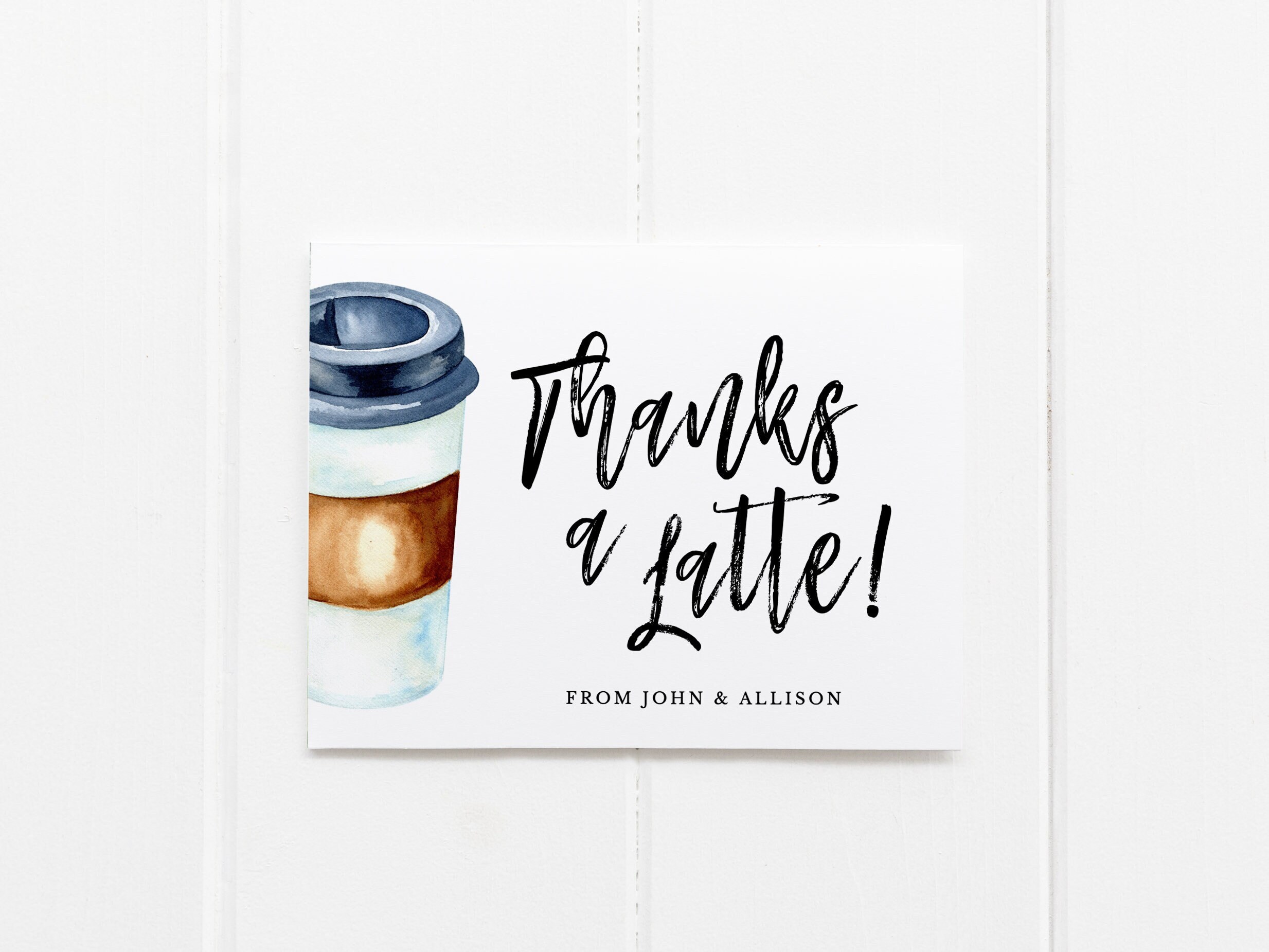 Thanks a Latte Thank You Card Download Printable Coffee Thank - Etsy
