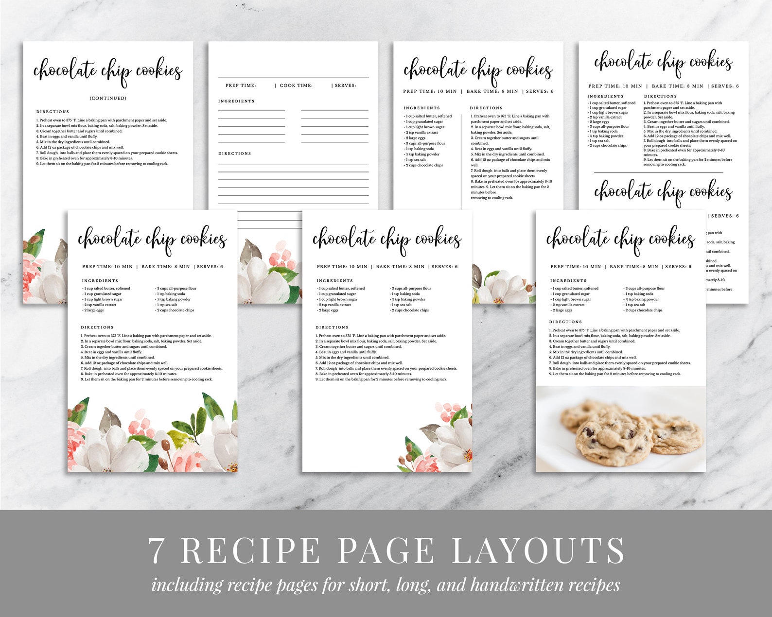Mini Half Size Recipe Book Template, Printable Mini Recipe Template for ...
