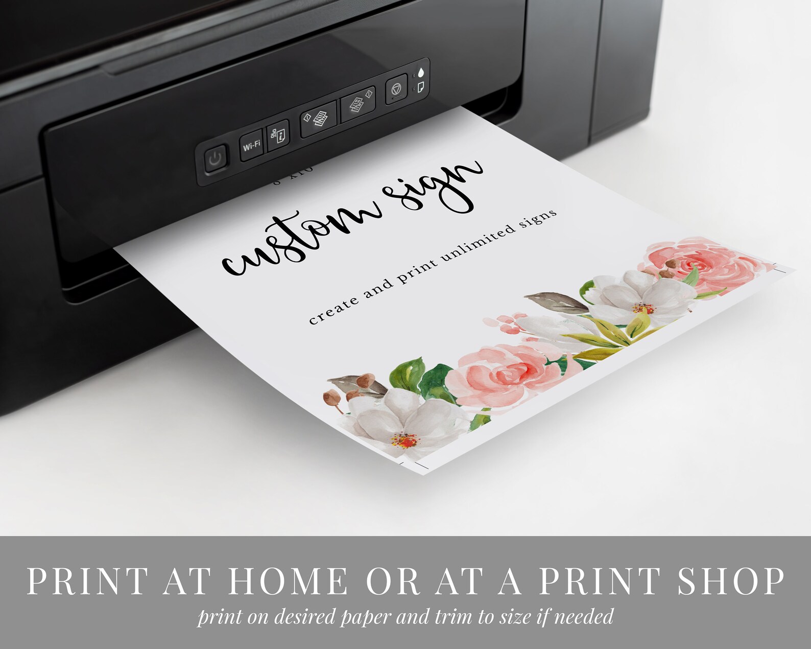 Custom Sign Template Printable Sign Template Floral Wedding | Etsy