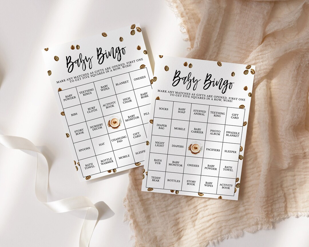 Love is Brewing Coffee Baby Shower Bingo Game Download, Printable 50 ...