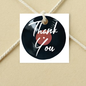 Vinyl Record Thank You Tag Template, Printable Bridal Shower Favor Tag ...