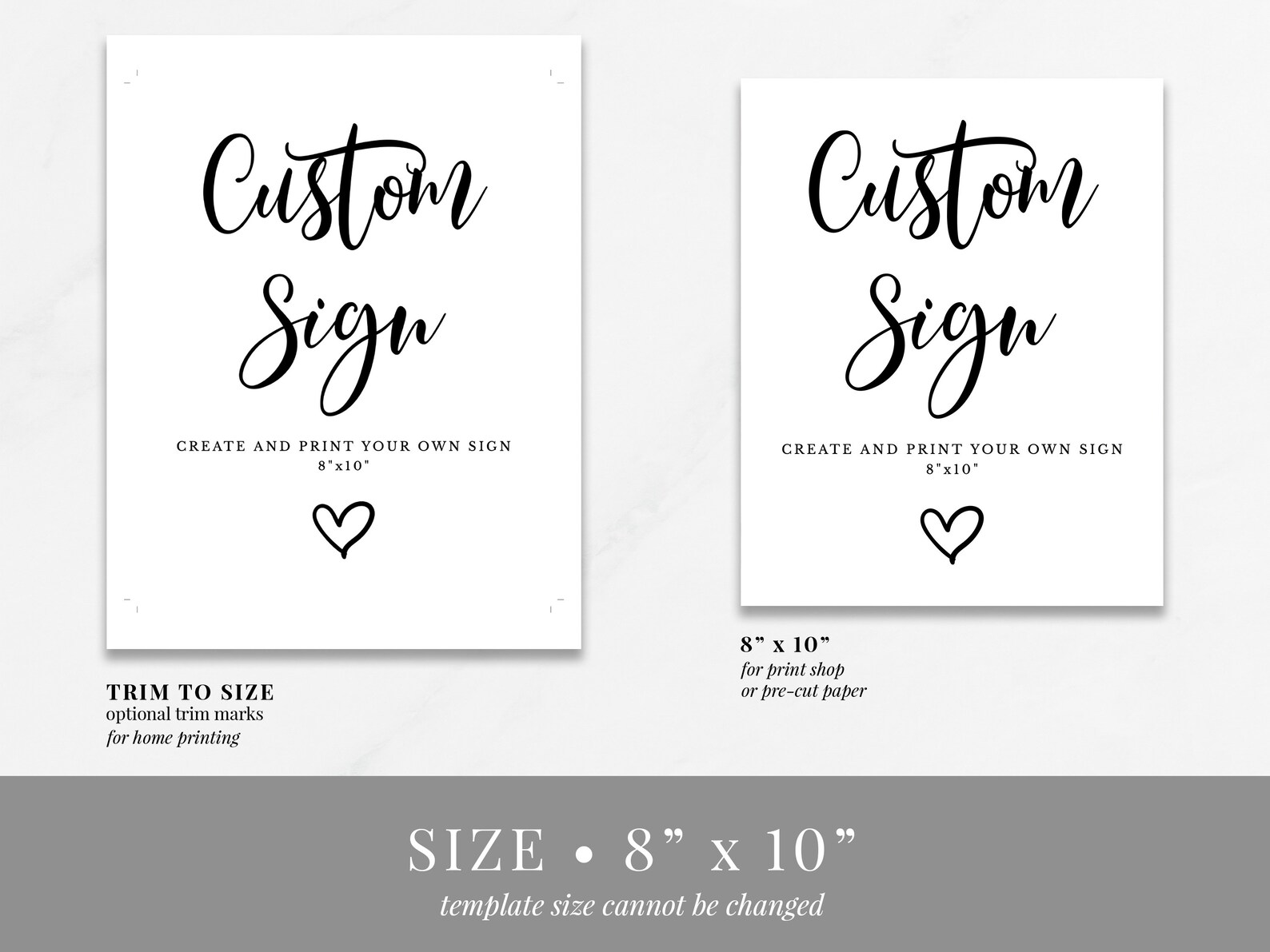 Custom Sign Template Printable Custom Sign Editable Sign - Etsy