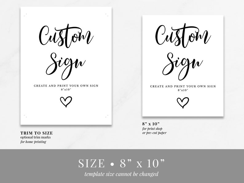 Custom Sign Template Printable Custom Sign Editable Sign - Etsy
