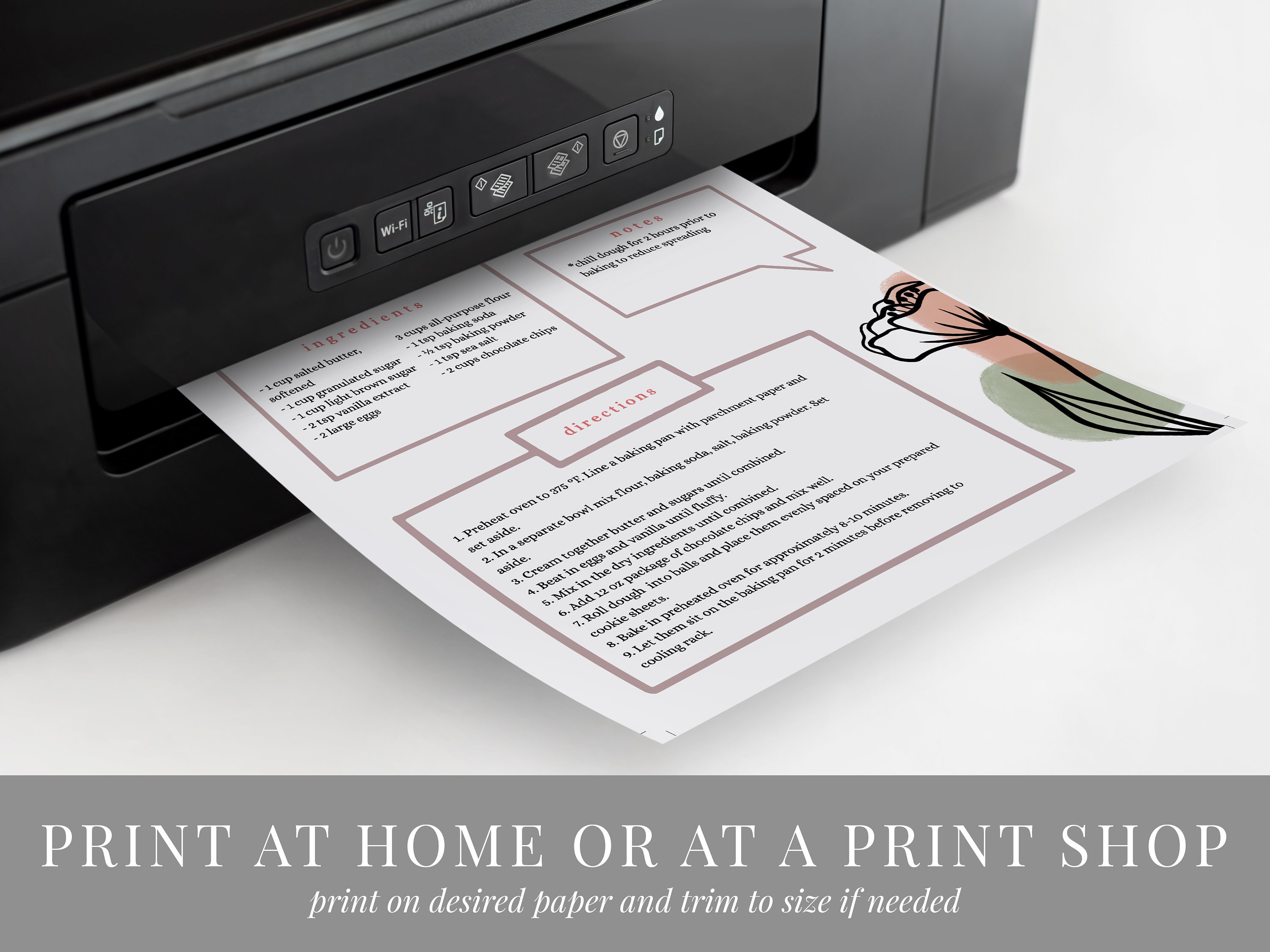 Bullet Journal Recipe Book Template Editable Recipe Cookbook - Etsy