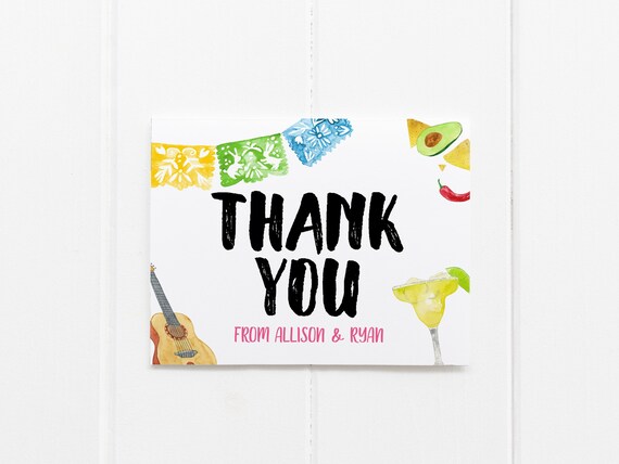 Mexican Fiesta Thank You Card Download Printable Fiesta Thank - Etsy