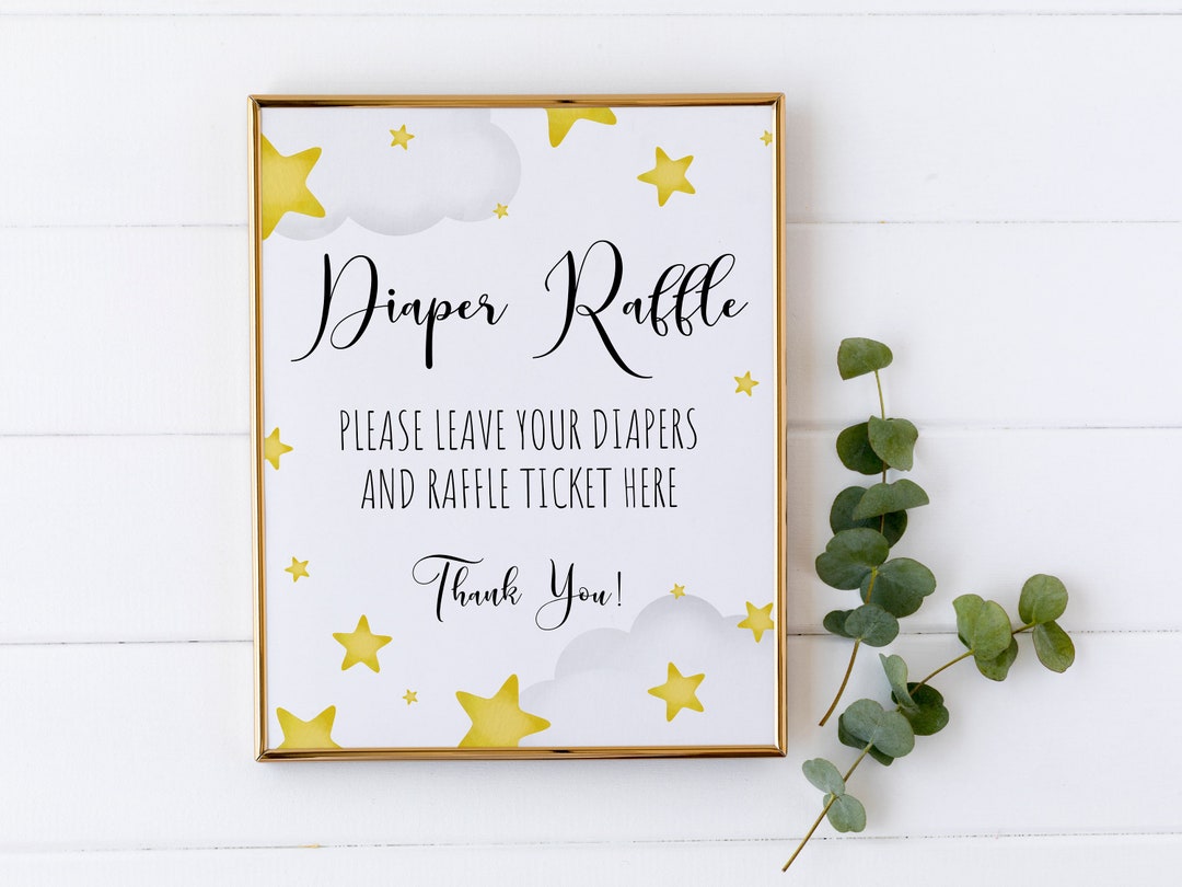 Printable Diaper Raffle Sign Template, Over the Moon Baby Shower Diaper ...