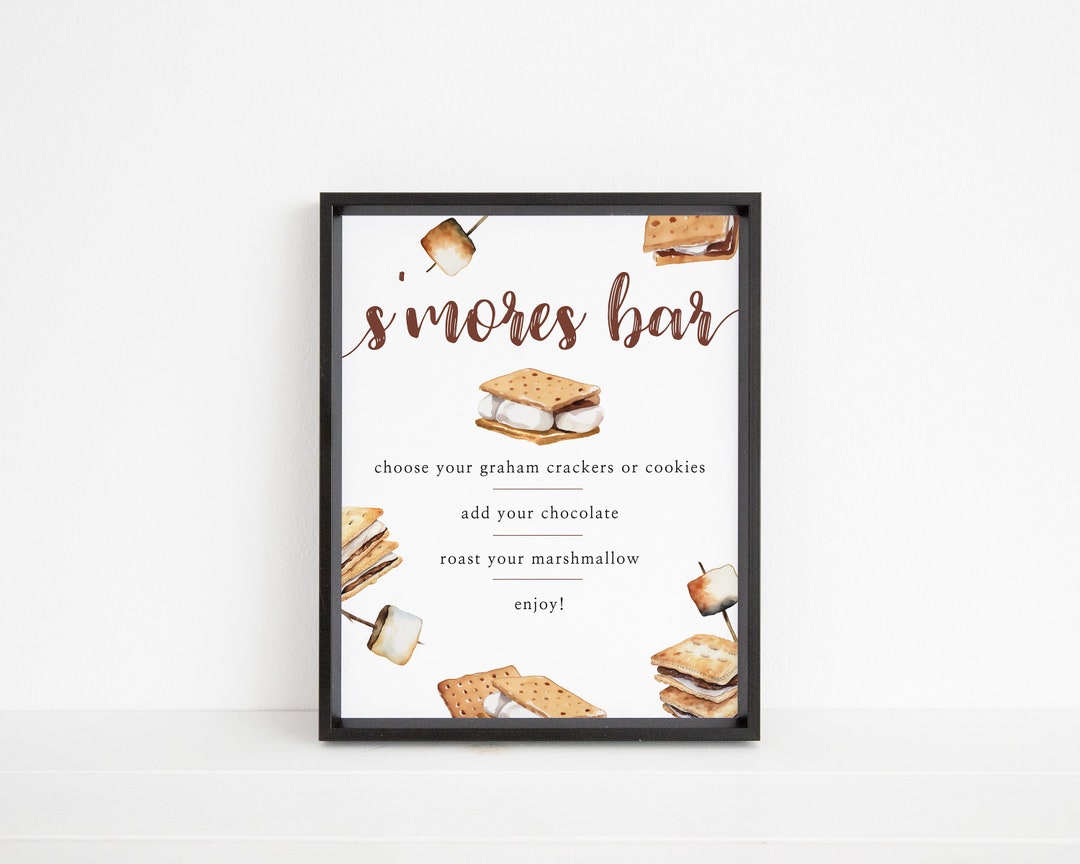 S'mores Bar Sign Template Download, Printable Smores Station Sign ...