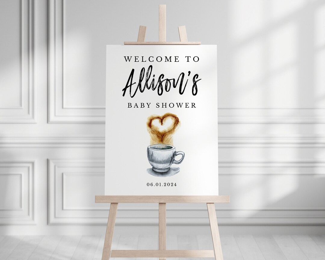 A Baby is Brewing Coffee Baby Shower Welcome Sign Template, Printable ...