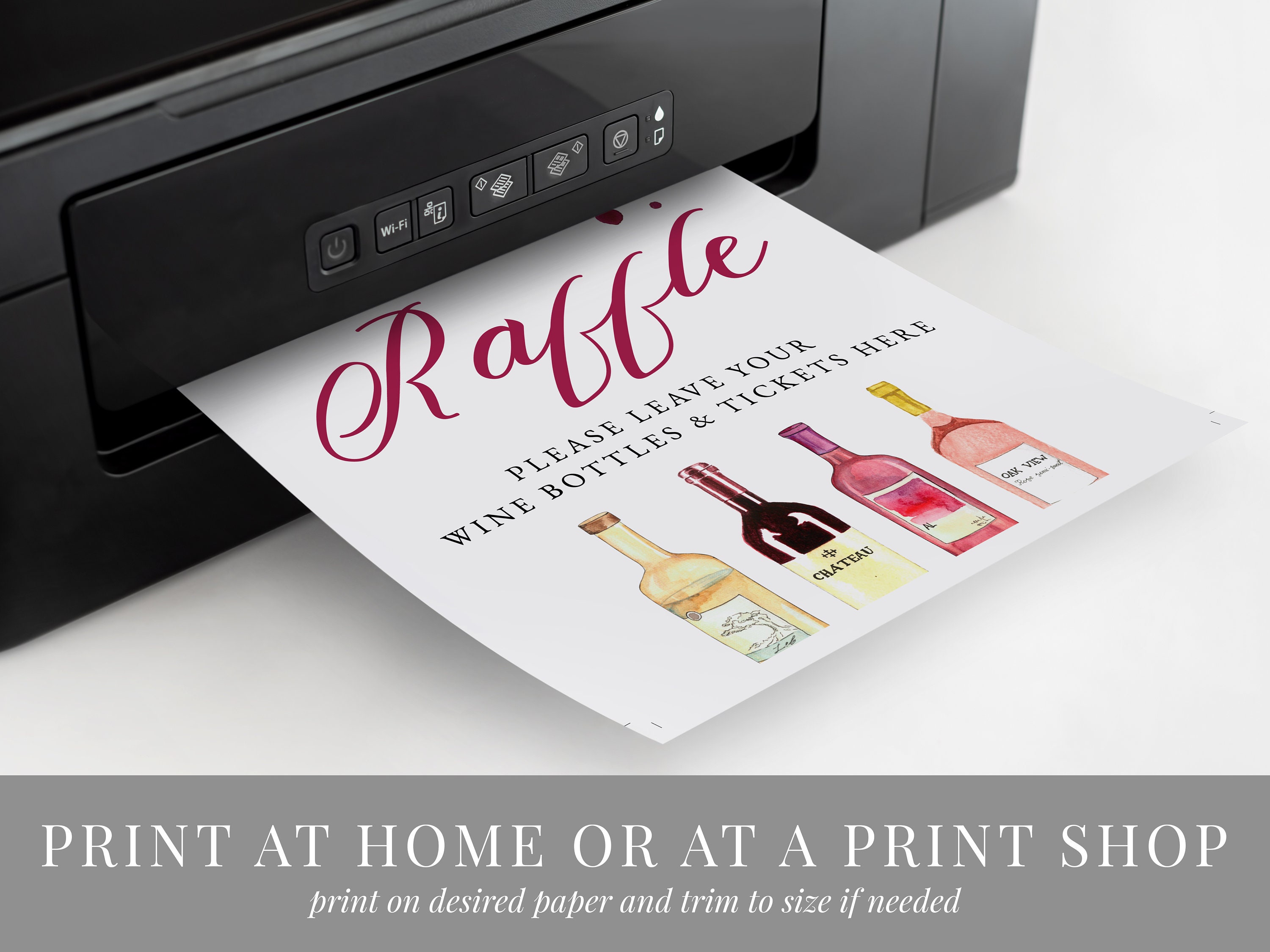 Bridal Shower Wine Raffle Sign Template Vino Before Vows - Etsy