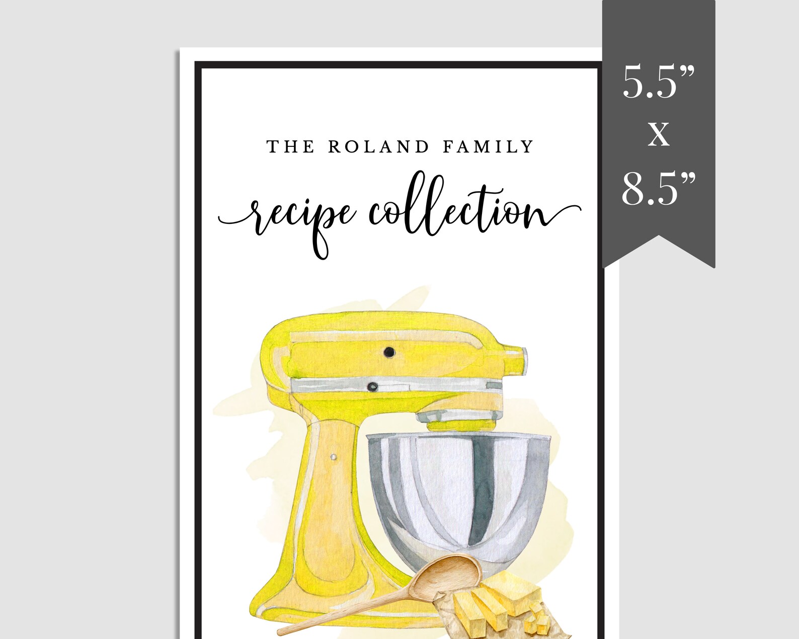Yellow Mini Recipe Book Binder Template, Printable Recipe Book Download ...