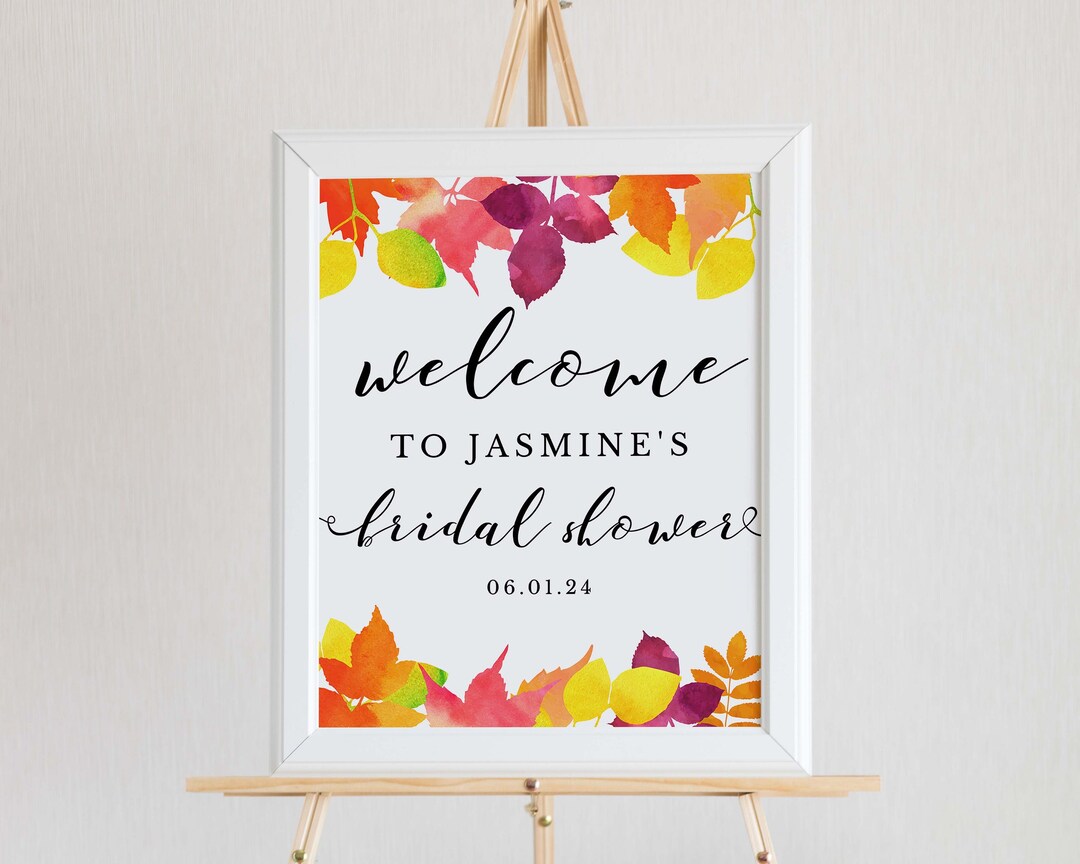 Fall in Love Bridal Shower Welcome Sign Template Download, Printable ...