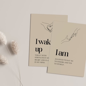 Printable Boho Affirmation Cards, Positivity Quotes, Minimalist Cards ...