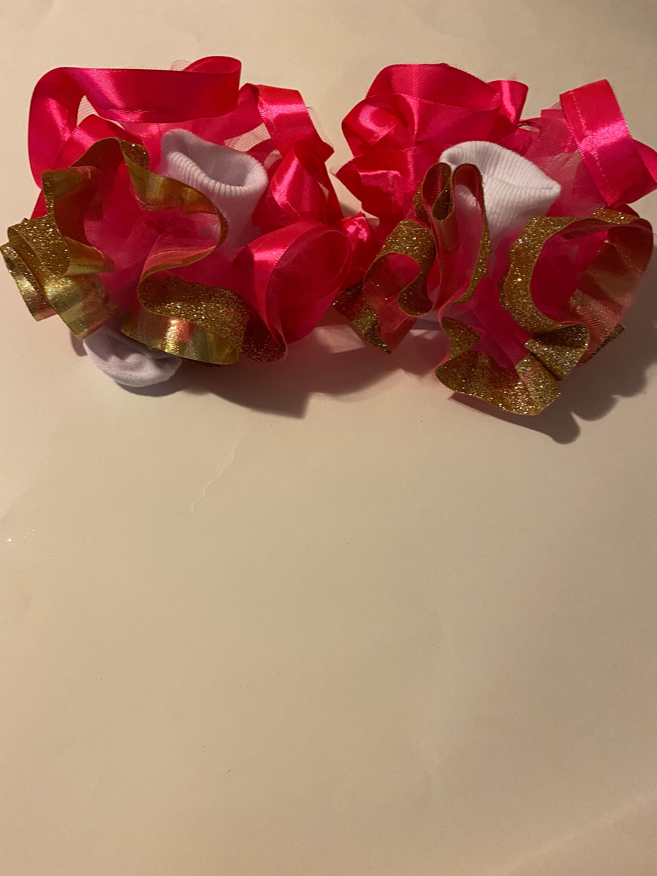 Girls Pink and Gold Ruffle Socks | Etsy