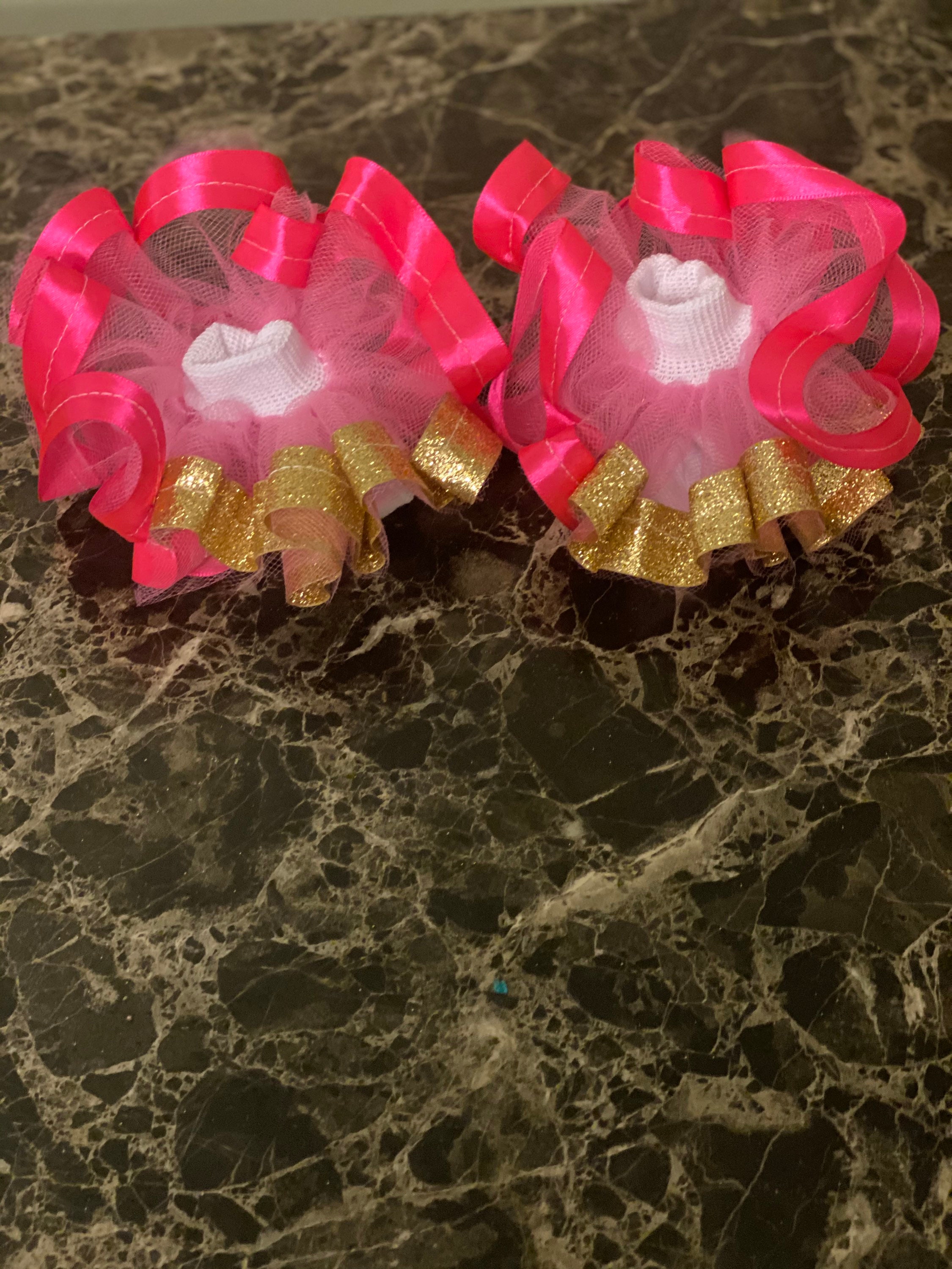 Girls Pink and Gold Ruffle Socks | Etsy