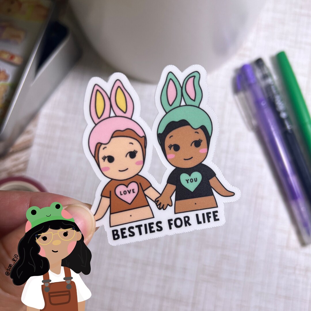 Rabbit Besties Baby Angel Stickers, Rabbit Bestie Stickers, Waterproof ...