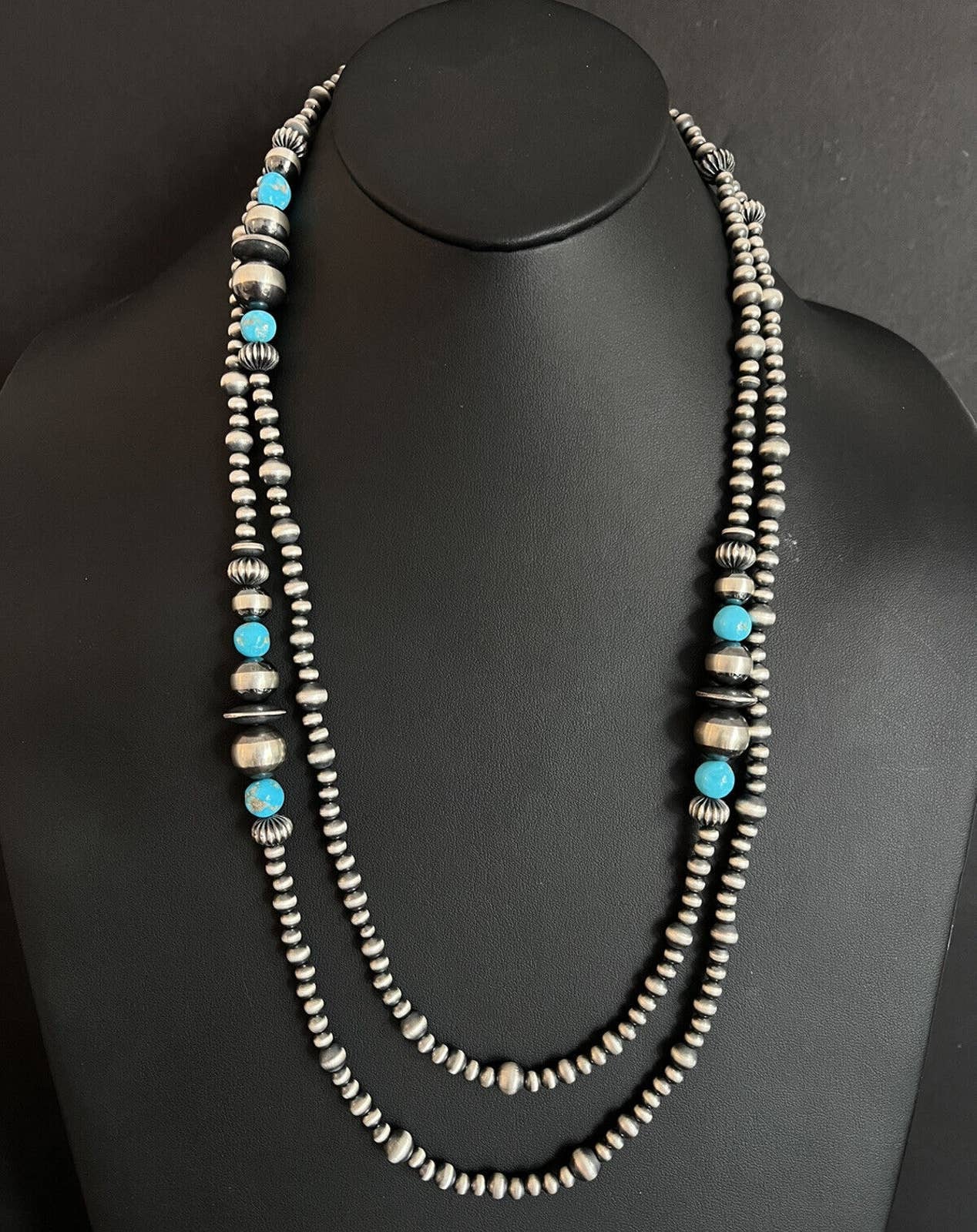 60 Sterling Silver Sleeping Beauty Turquoise Pearls Bead - Etsy