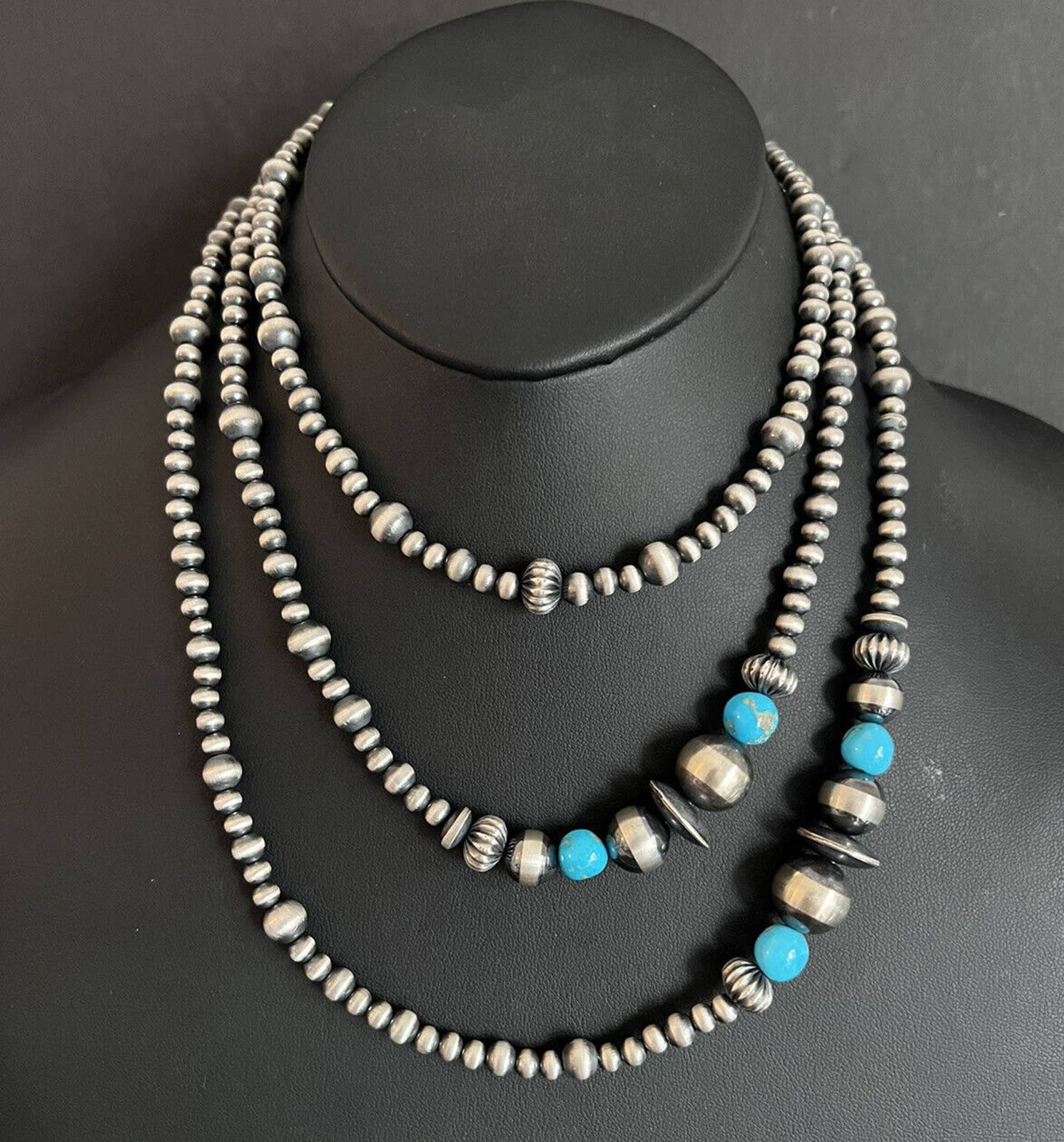 60 Sterling Silver Sleeping Beauty Turquoise Pearls Bead - Etsy