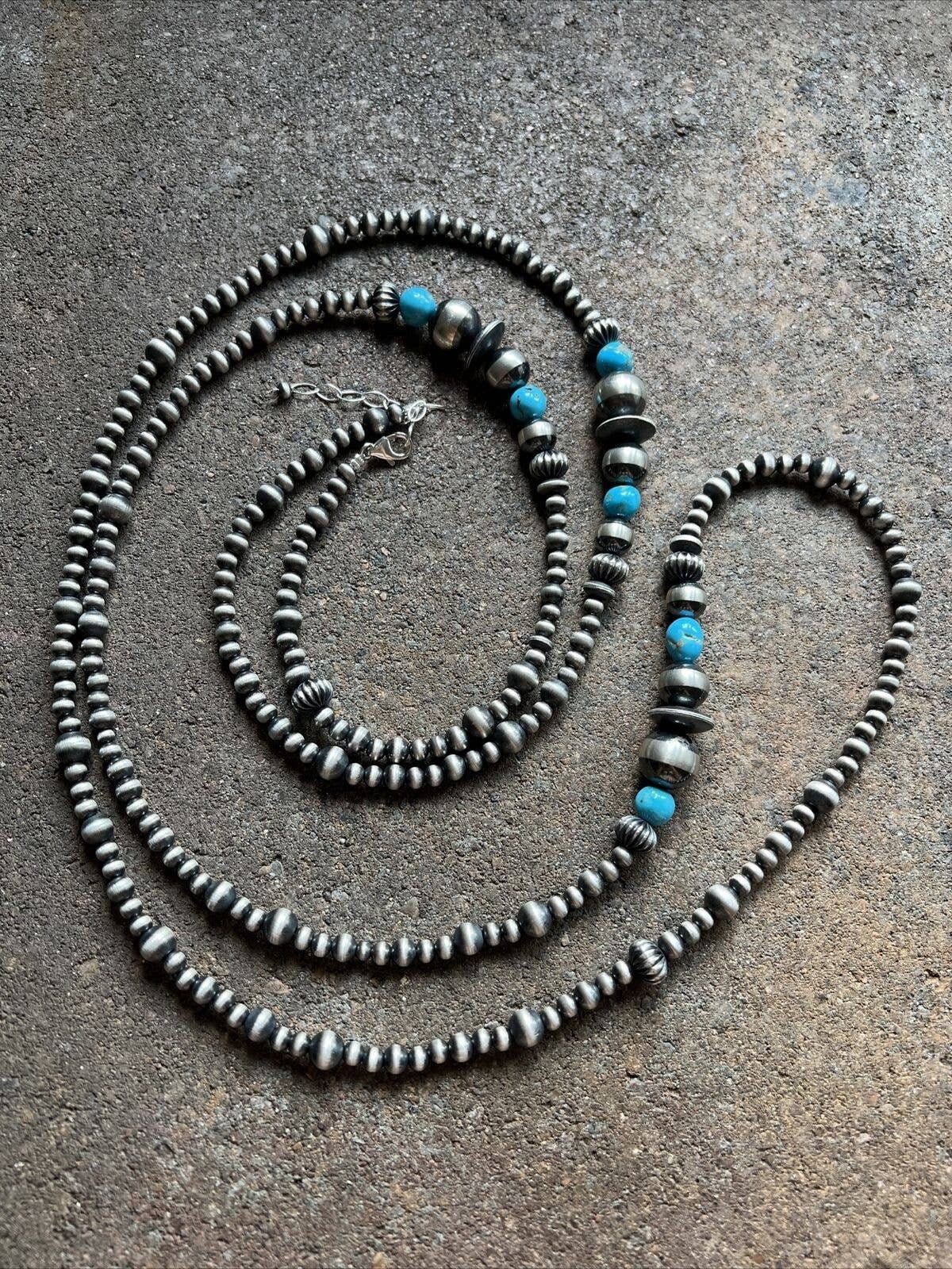 60 Sterling Silver Sleeping Beauty Turquoise Pearls Bead - Etsy