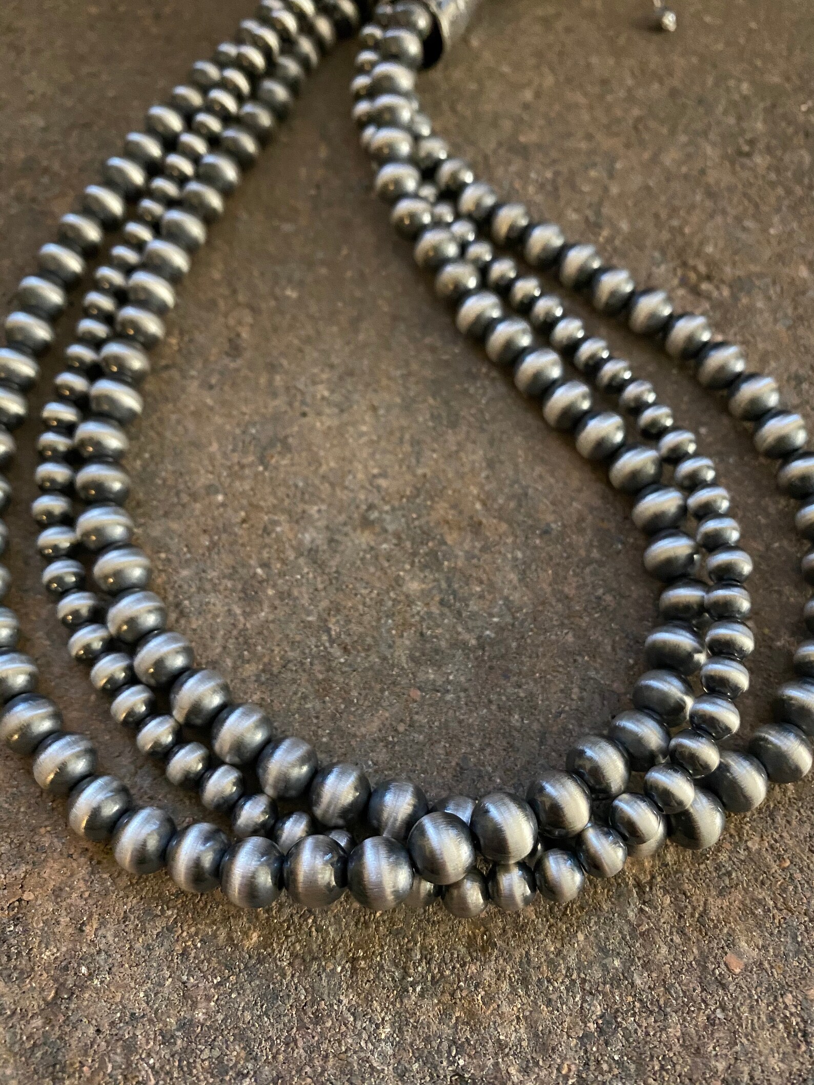 Sterling Silver Multi Strand Pearls Bead Necklace. 20 Inch. - Etsy