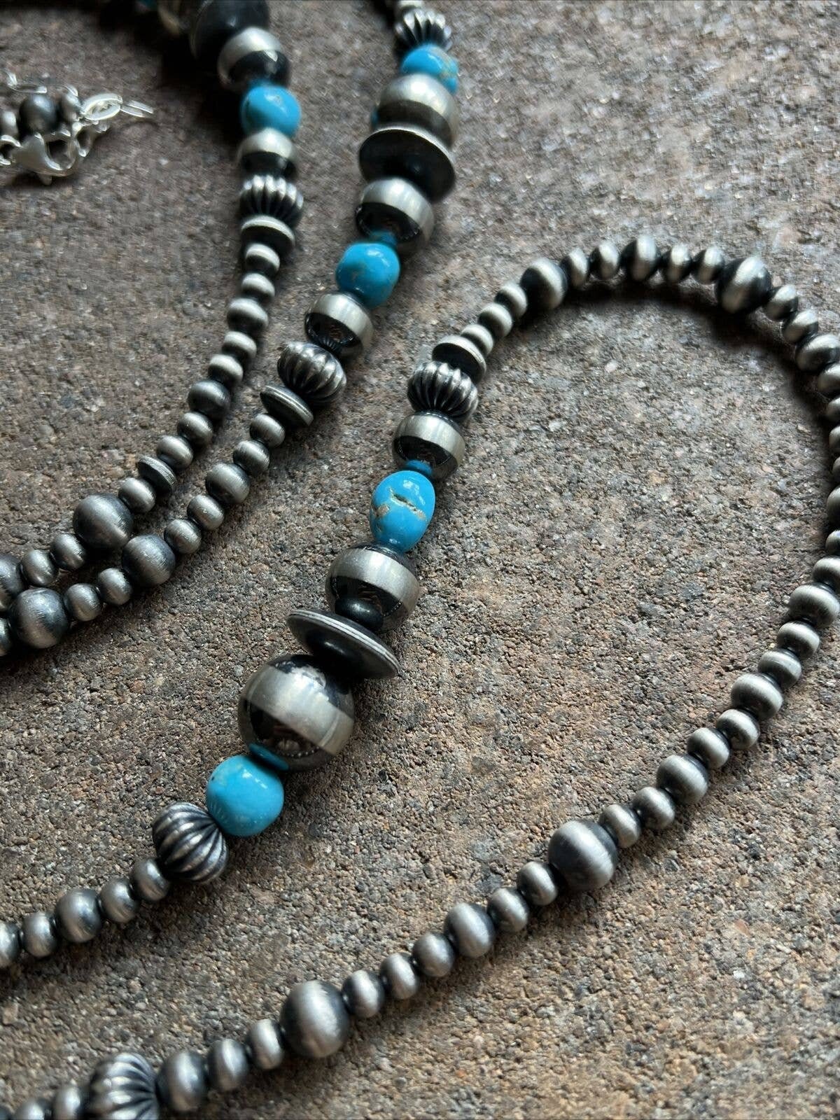 60 Sterling Silver Sleeping Beauty Turquoise Pearls Bead - Etsy