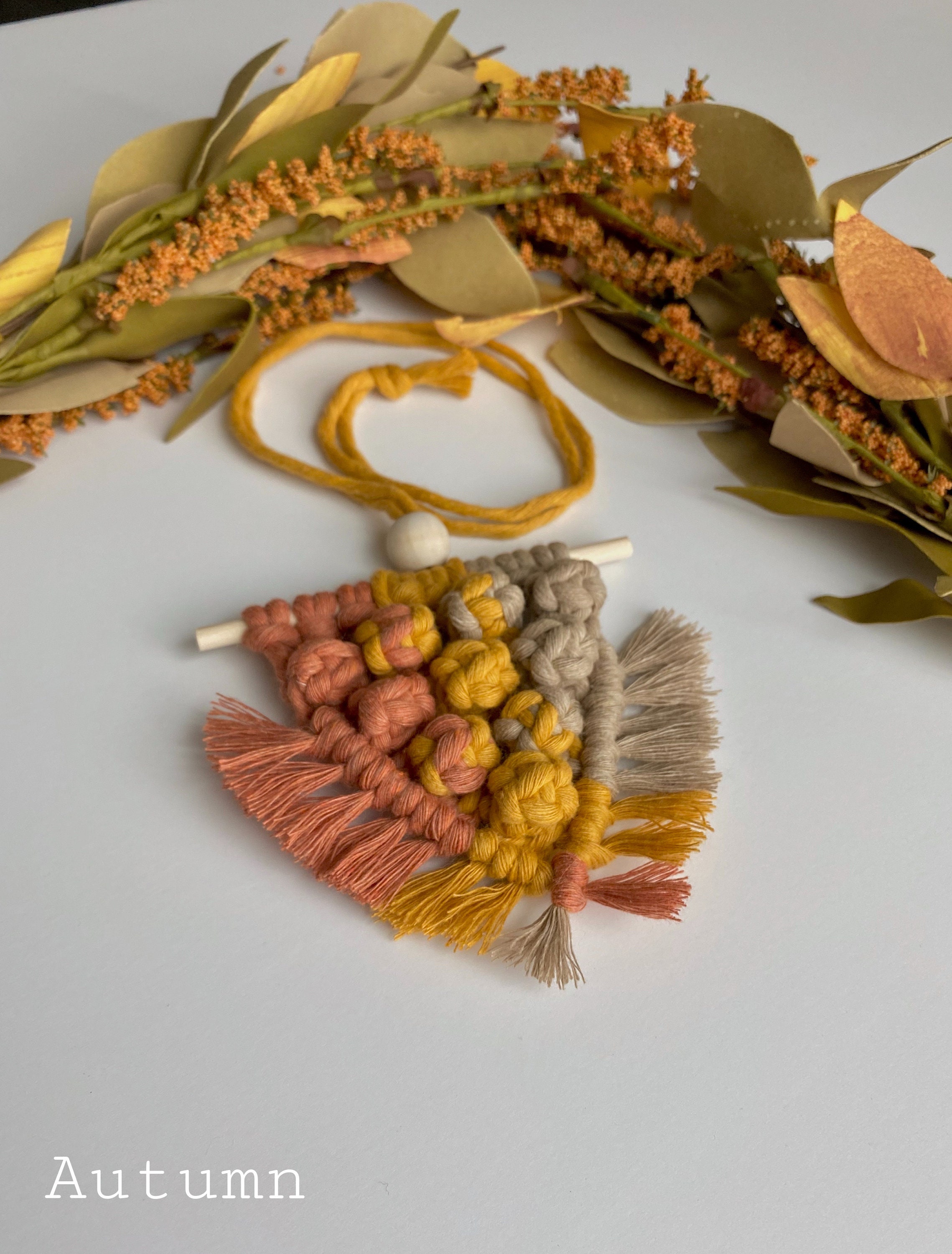 Fall Macrame Car Charm Mini Macrame Car Diffuser Boho Car Charm Modern ...