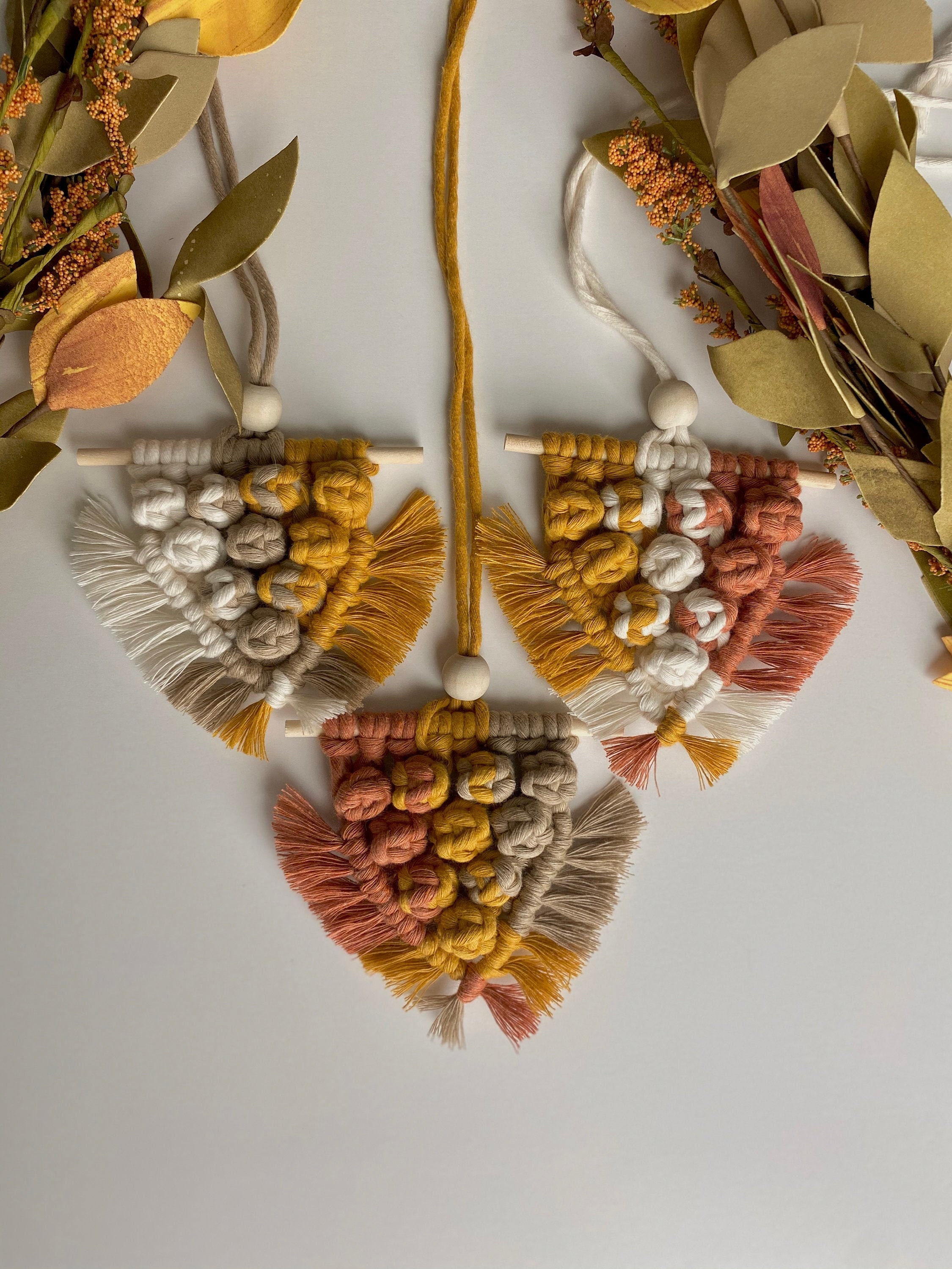 Fall Macrame Car Charm Mini Macrame Car Diffuser Boho Car Charm Modern ...