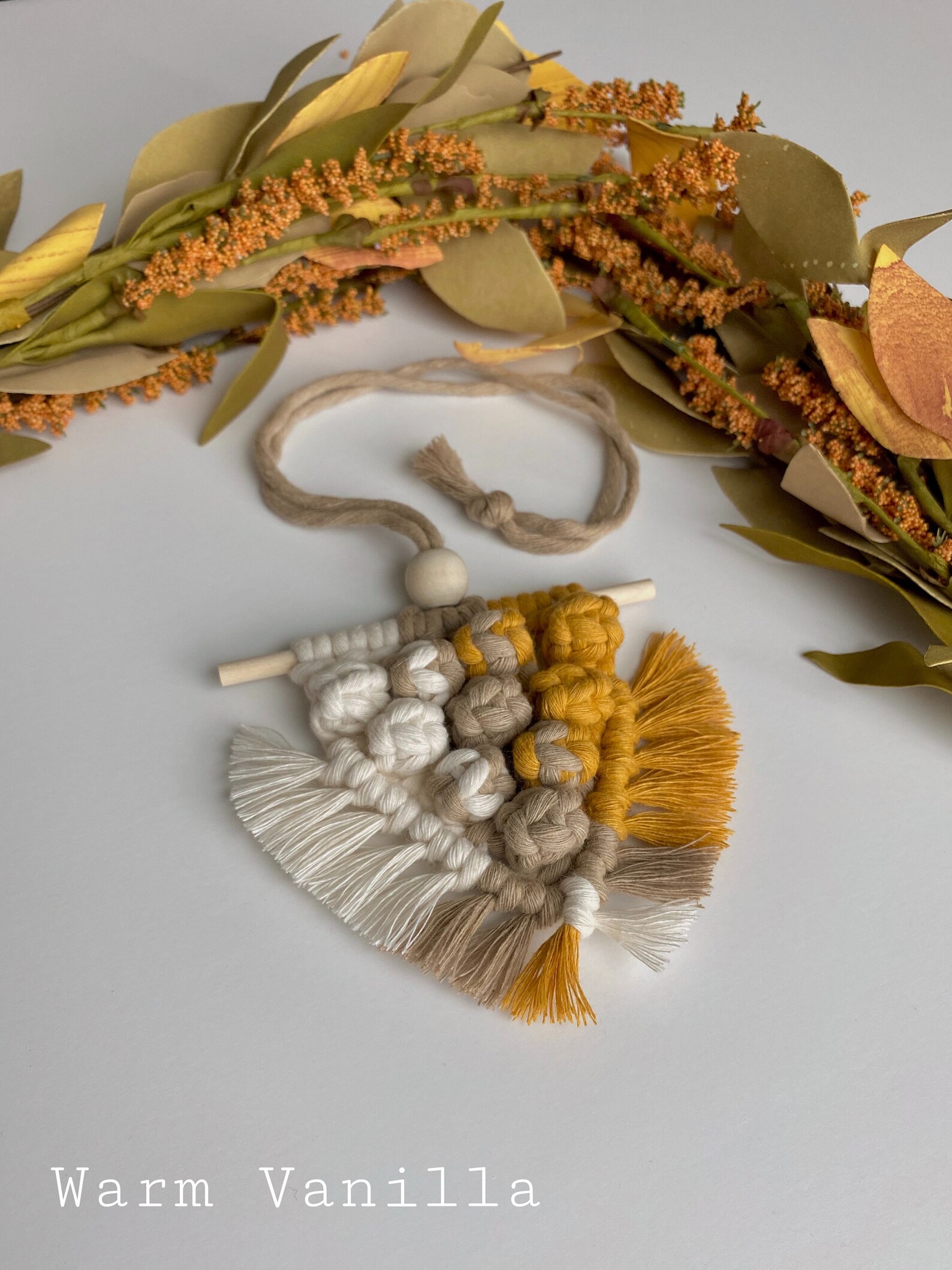 Fall Macrame Car Charm Mini Macrame Car Diffuser Boho Car | Etsy