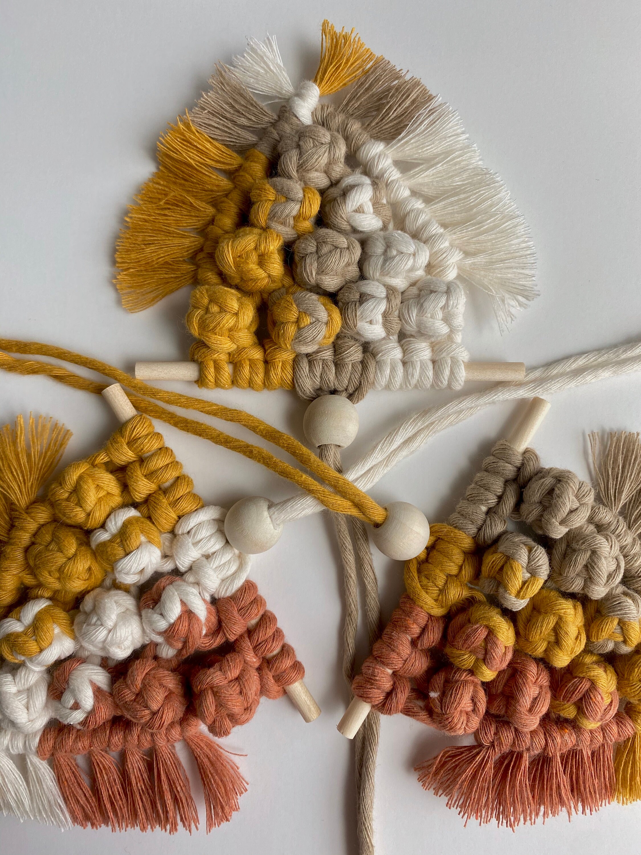 Fall Macrame Car Charm| Mini Macrame Car Diffuser| Boho Car Charm ...