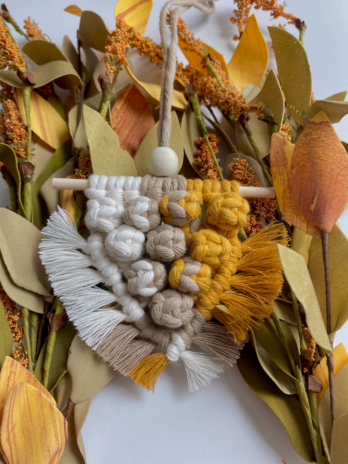 Fall Macrame Car Charm Mini Macrame Car Diffuser Boho Car | Etsy