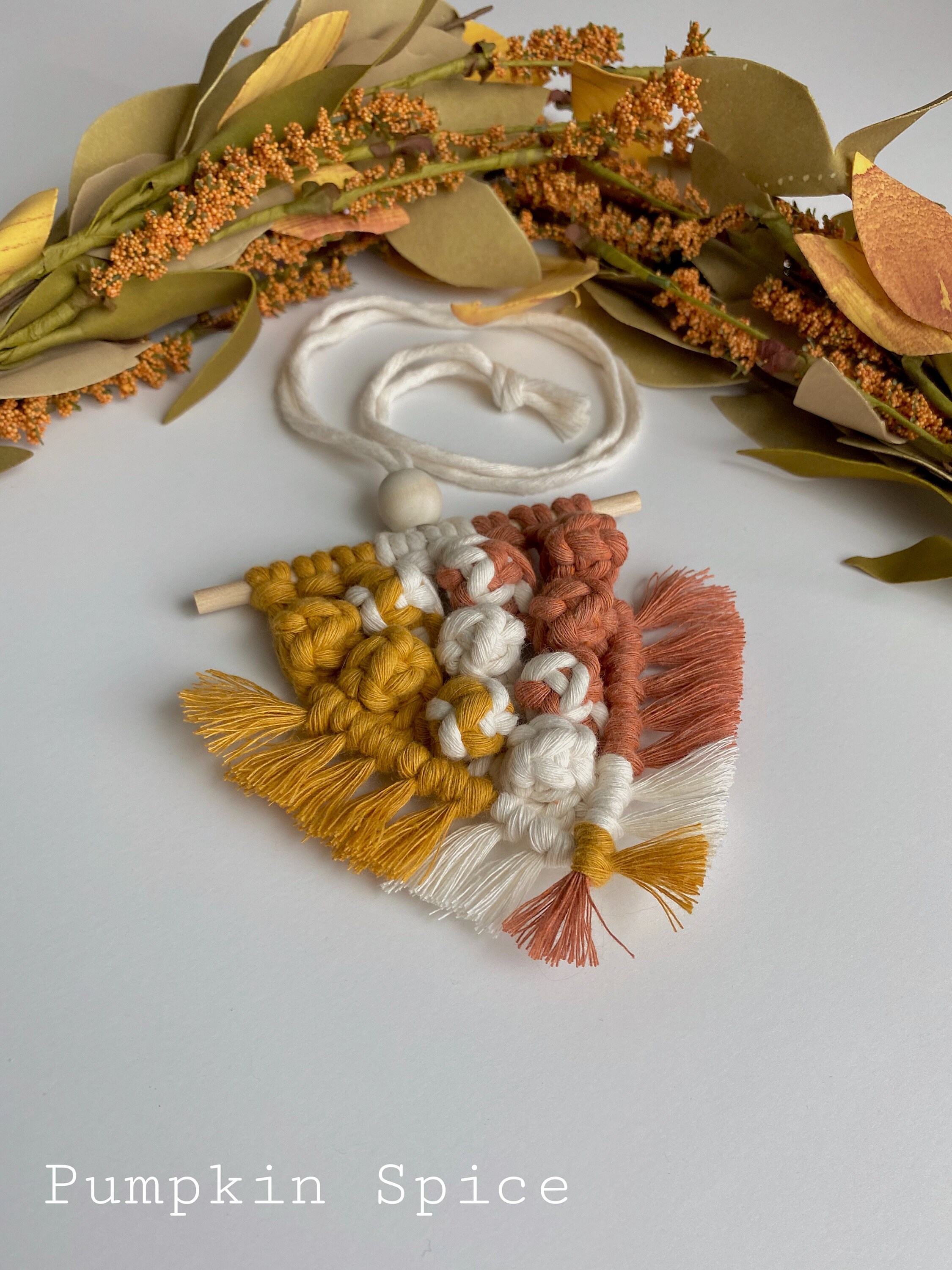 Fall Macrame Car Charm Mini Macrame Car Diffuser Boho Car Charm Modern ...