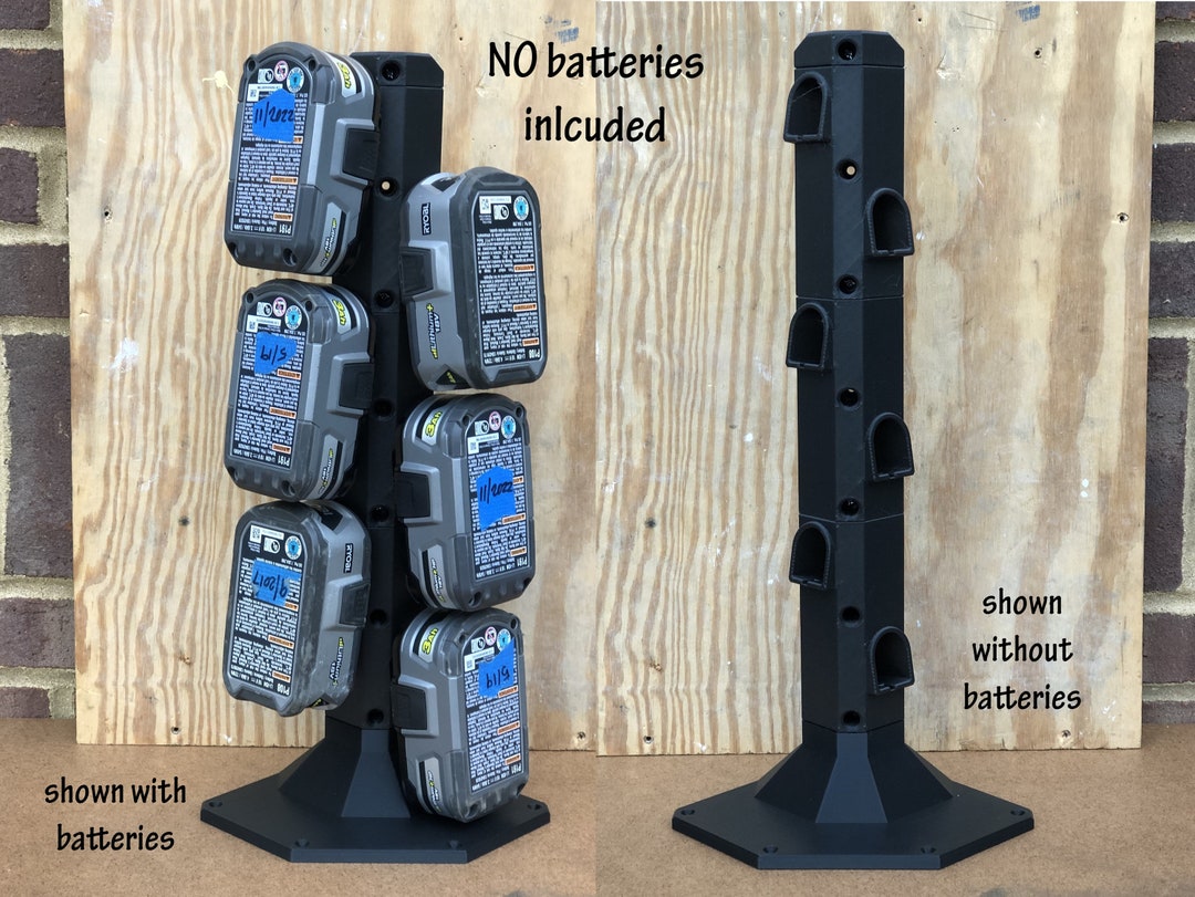 6-battery Tower Stand for Ryobi 18v One+ Batteries | Standalone ...