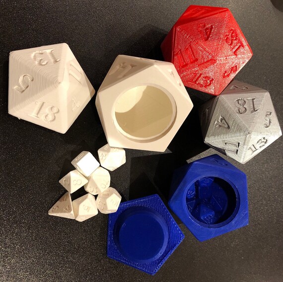 3D Printed Dnd Dungeons & Dragons Dice Set With Jumbo Dice - Etsy